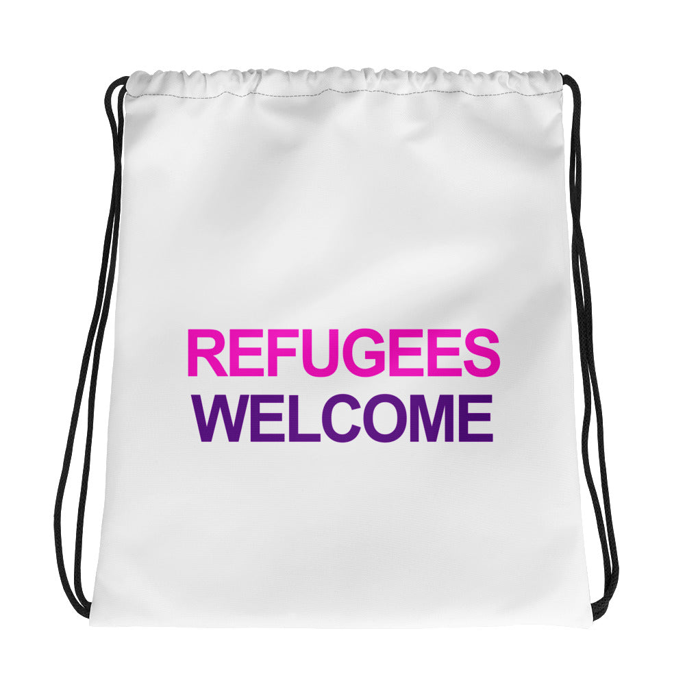 'Refugees Welcome' Drawstring Bag – Refugee Action Kingston: Shop
